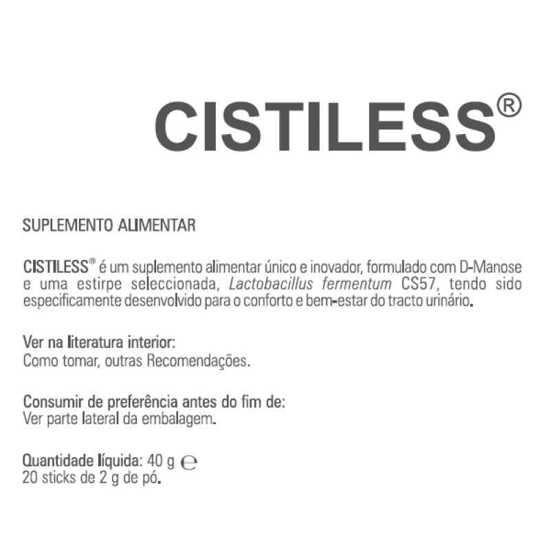 Cistiless Pó Stick 20 - Nossa Farmácia - A sua farmácia online que ...