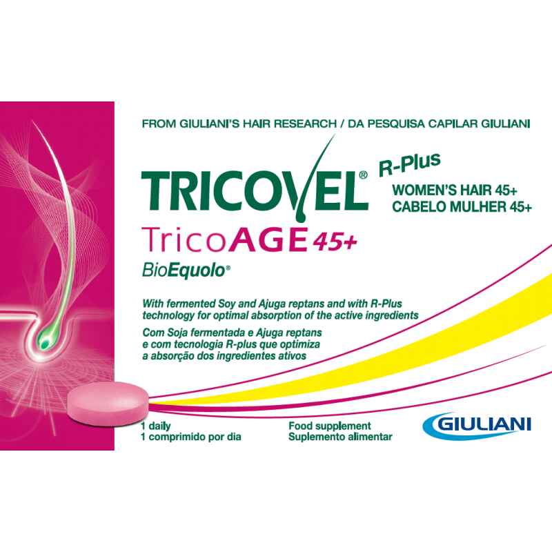 Tricovel Tricoage 45+ Comp Bioequolo 30 - Nossa Farmácia - A sua ...