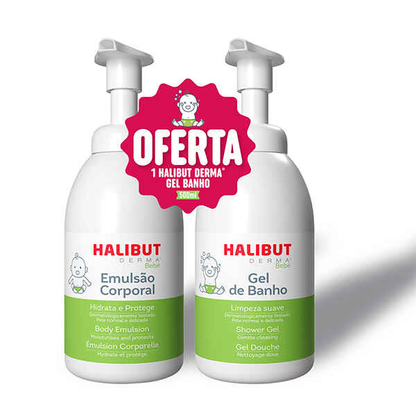 Halibut Bebe Promo Emul Corpo 500ml + Oferta Gel Banho 500ml - Nossa ...