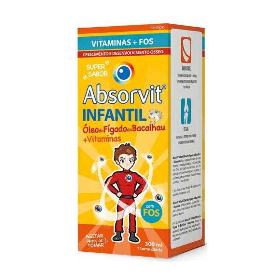 Absorvit Infantil Emul Óleo Fígado Bacalhau/vitaminas 300ml - Nossa ...