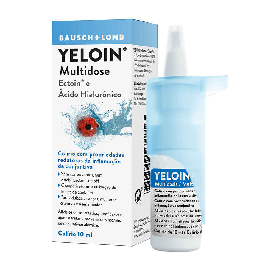Yeloin Colírio Multidose Ectoína/ácido Hialurónico 10ml - Nossa ...