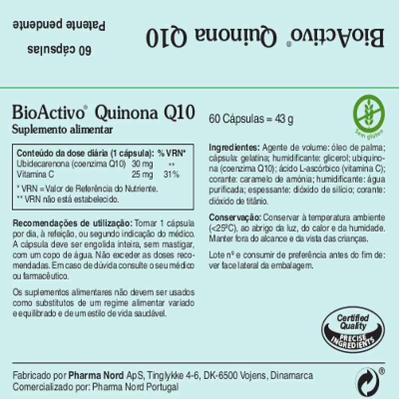 Bioactivo Quinona Q10 Cáps 30mg 60 - Nossa Farmácia - A sua farmácia ...