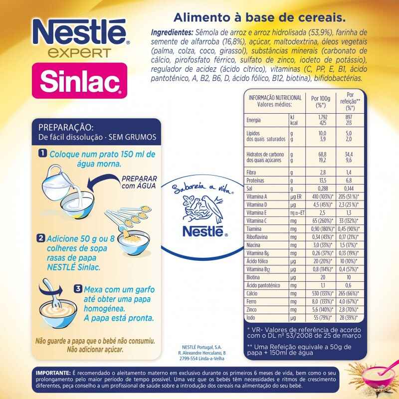Sinlac Farinha Láctea S/ Glúten 6m+ 250g - Nossa Farmácia - A sua ...