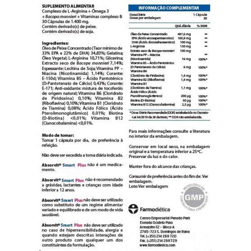 Absorvit Smart Plus Cáps 30 - Nossa Farmácia - A sua farmácia online ...