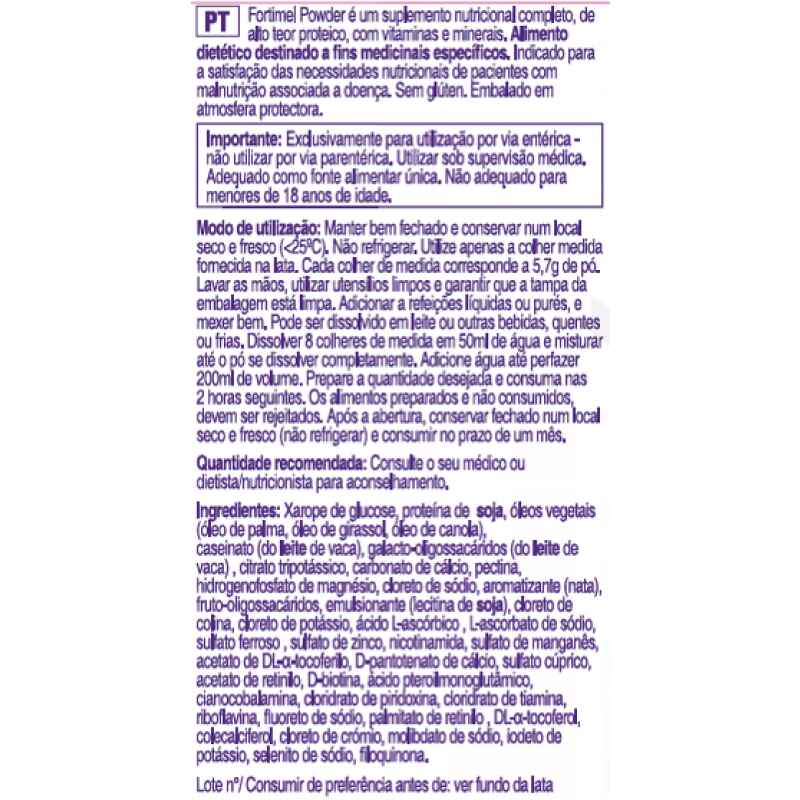 Fortimel Powder Pó Solúvel Neutro 335g - Nossa Farmácia - A sua ...