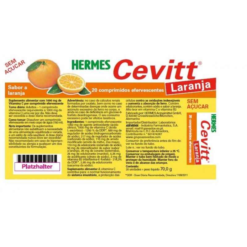 Cevitt Laranja Comp Eferv 20 - Nossa Farmácia - A sua farmácia online ...