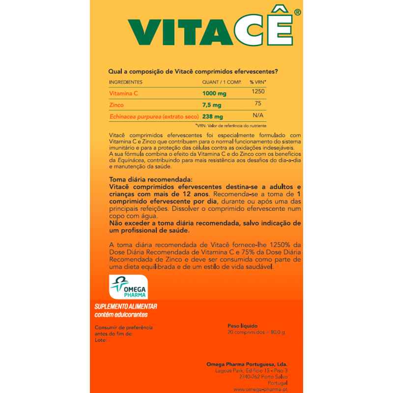Vitacê Comp Eferv 20 - Nossa Farmácia - A sua farmácia online que ...
