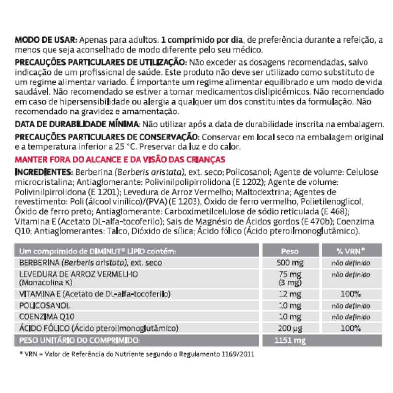 Diminut Lipid Comp 30 - Nossa Farmácia - A sua farmácia online que ...